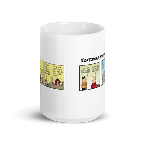 Dilbert Comic Strip Good Behavior And Software Bug Metrics White Mug