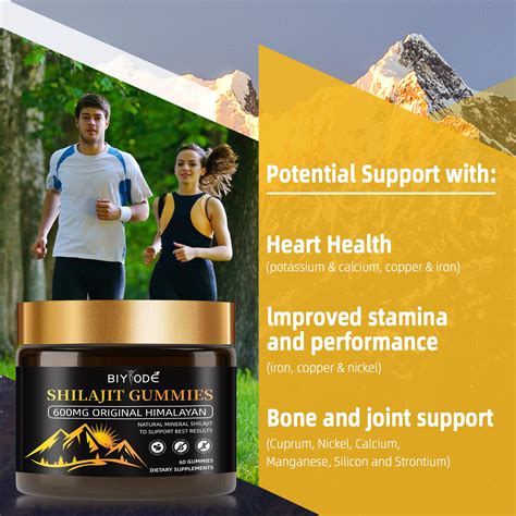 Biyode Shilajit Gummies 600mg Pure Himalayan Shilajit Supplement