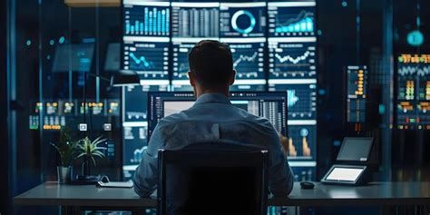 Premium Photo Analyst Using Computer Dashboard For Business Analysis Connected To Database