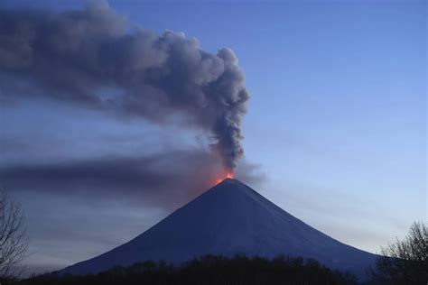 Eruption Of Volcano Sends Ash Columns Above Russian Peninsula