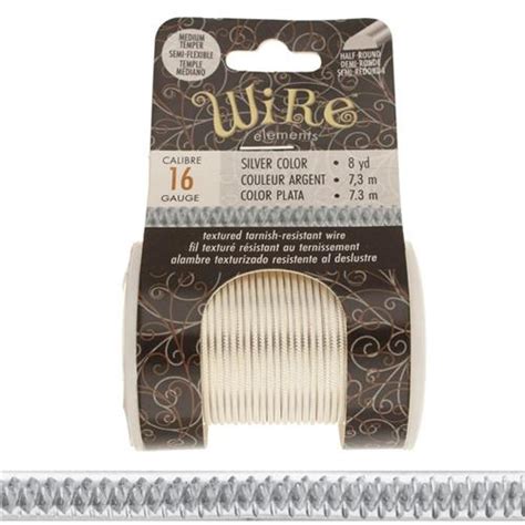 Wireelements 16g Silver Round Wire 8yd Textured Weave Beads N Crystals
