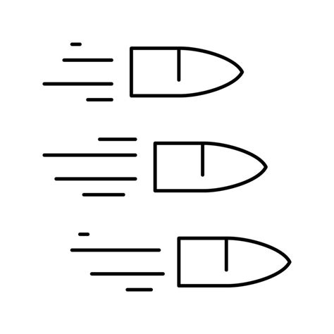 Flying Bullets Line Icon Vector Illustration 19004406 Vector Art At Vecteezy