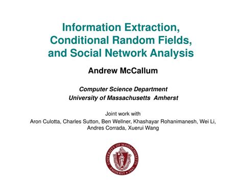 Ppt Information Extraction Conditional Random Fields And Social Network Analysis Powerpoint