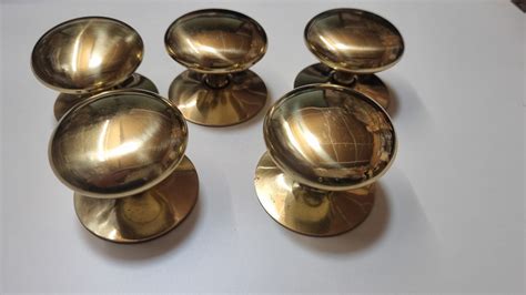 50mm Brass Knobs Victorian Brass Cupboard Door Knobs Pack Of 5 Gate
