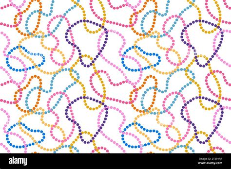 Dotted Squiggle Cute Naive Seamless Pattern Creative Bright Scribble