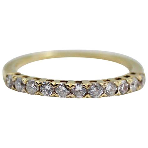 14 Karat Yellow Gold And Diamond Wedding Band Bridal Anniversary Ring