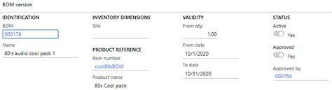 10 Bom Version Attributes Dynamics 365 Ellipse Solutions