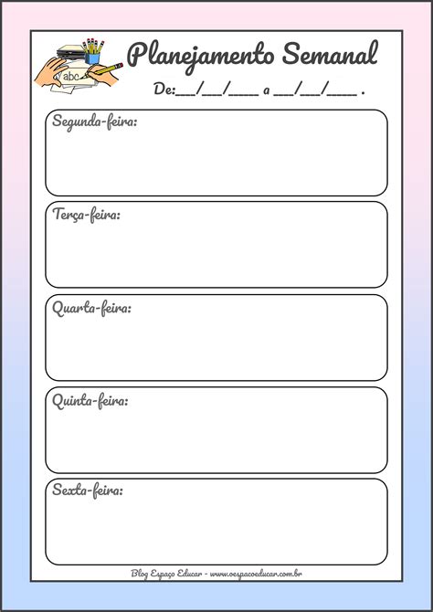 Quadro De Rotina Semanal Para Imprimir Pdf Fdplearn