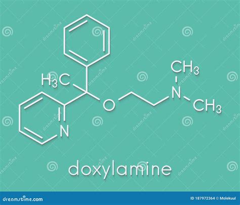 Doxylamine Antihistamine Drug Molecule Also Used As Over The Counter OTC Sedative Skeletal