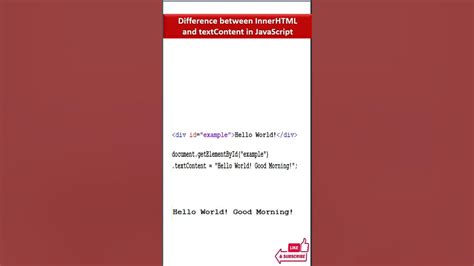 Difference Between Innerhtml And Textcontent In Javascript Javascript
