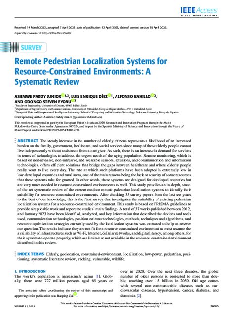 Pdf Remote Pedestrian Localization Systems For Resource Constrained