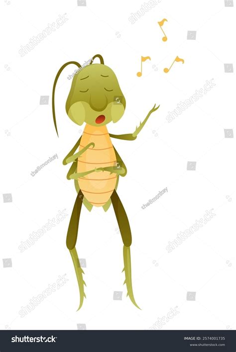Playful Cartoon Grasshopper Character Dynamic Pose Stock Vector Playful Cartoon Grasshopper Character Dynamic Pose Stock Vector