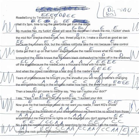 Roadie Tenacious D Guitar Chord Chart Guitar Chord Chart D Guitar