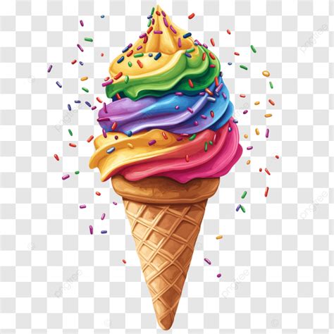 Rainbow Ice Cream Cone With Sprinkles Clipart Rainbow Ice Cream Cone