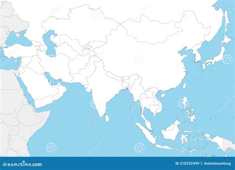 Blank Political Oceania Map Vector Illustration Isolated In White