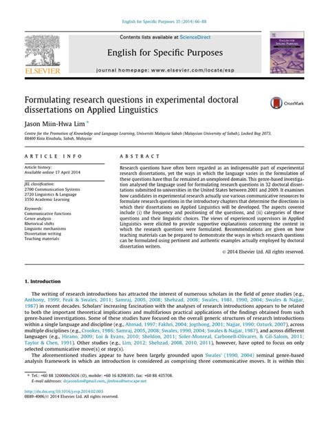 Formulating Research Questions Pdf Thesis Question