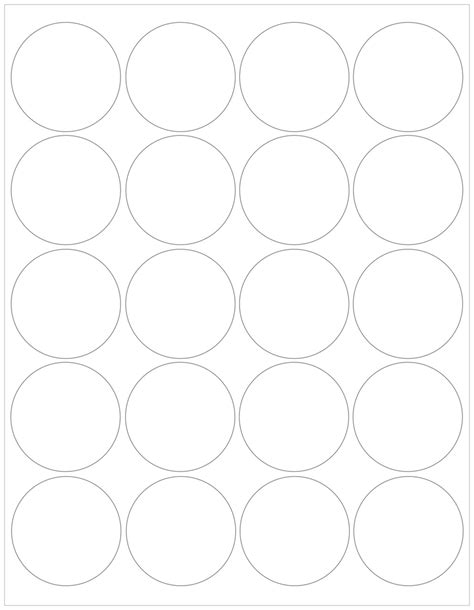 2 Inch Round Label Template 20 Per Sheet