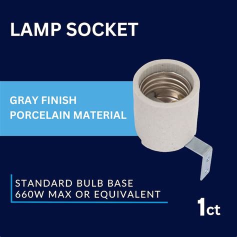 Project Source 660 Watt Porcelain Keyless Lamp Socket Gray In The