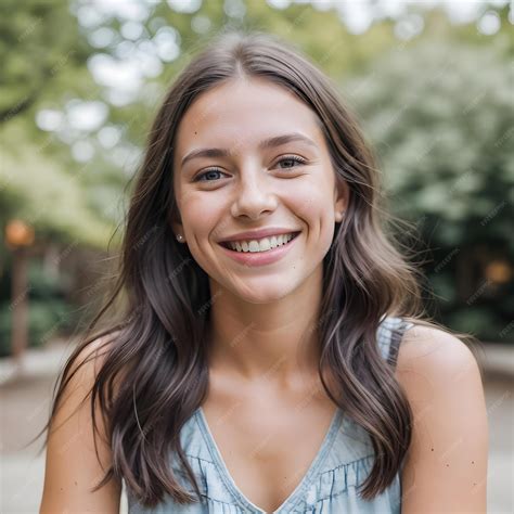 Premium Photo Beautiful Usa Girl Friendly Carefree Smile Looking Positive