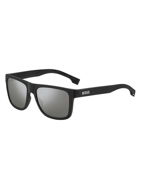 Mens 55mm Mirrored Rectangular Sunglasses Eureka Shopping