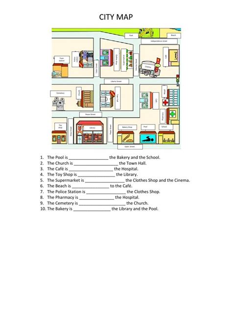 City Map English Esl Worksheets For Distance Learning And Physical