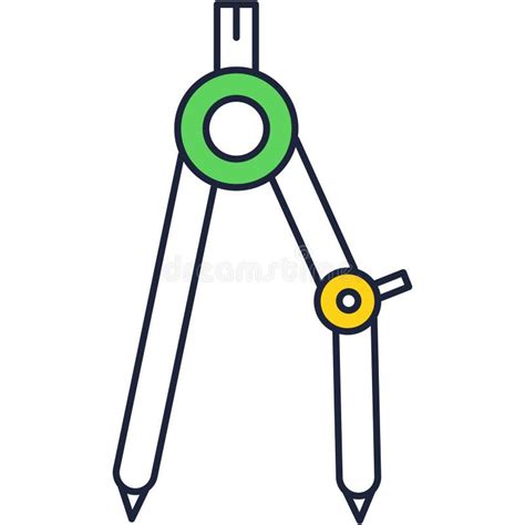 Draft Compass Architect And Engineer Tool Icon Stock Illustration