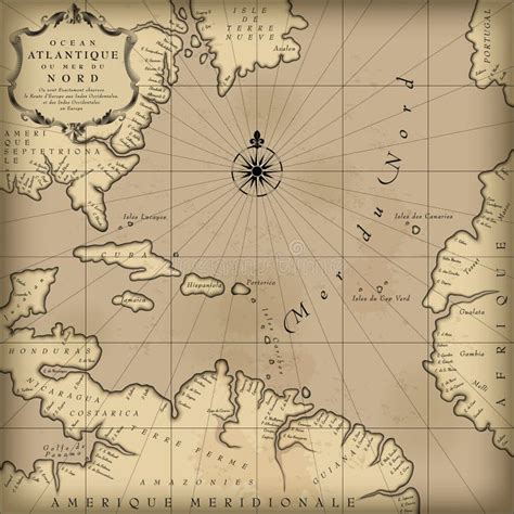 Atlantic Ocean Old Map Stock Illustrations 938 Atlantic Ocean Old Map