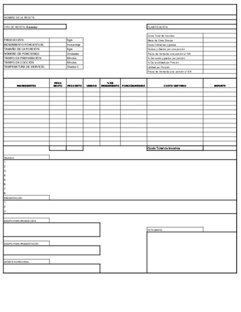 Formato De Receta Estandar Y Complementaria Institucional
