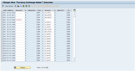 OC SAP Tcode Maintain Exchange Rates OC SAP Tcode Maintain Exchange Rates