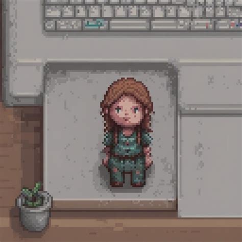 Pixel Art Of A Girl Coding Ready To Conquer The Digital World Premium