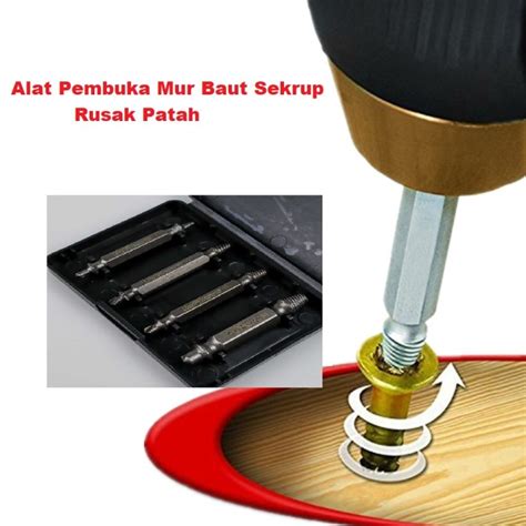 Jual Alat Extractor Pembuka Baut Mur Mor Sekrup Skrup Rusak Patah Tap