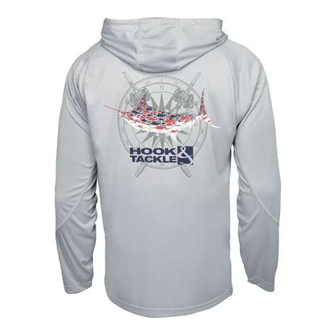 Compass Rods Hoodie Ls Uv Fishing T Shirt