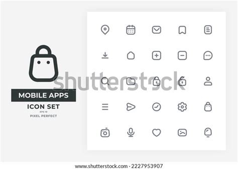 Mobile App Icon Set Vector Collection Stock Vector Royalty Free