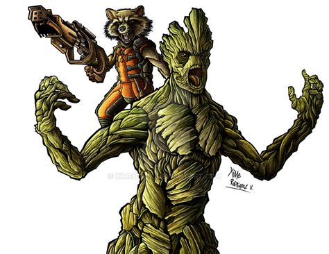 Groot Y Rocket By Ximenisha On Deviantart