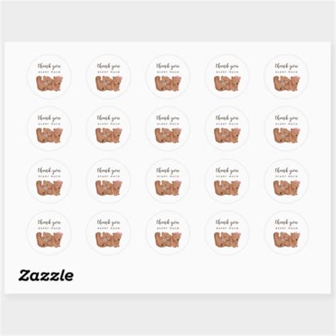 Cub Bear Gender Reveal Party Classic Round Sticker Zazzle