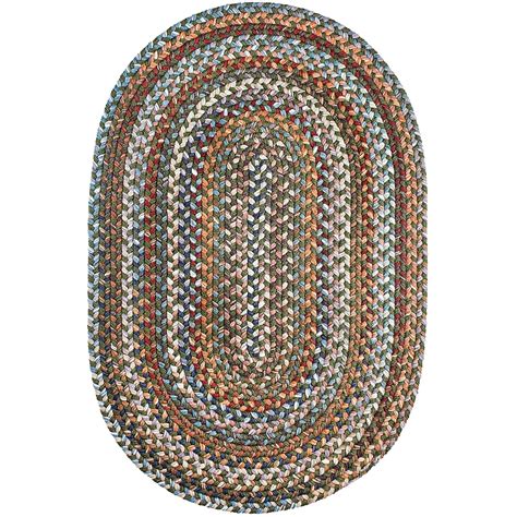 Rhody Rug 3 X 5 Ft Braided Wool Greengrass Oval Indoor Geometric Area