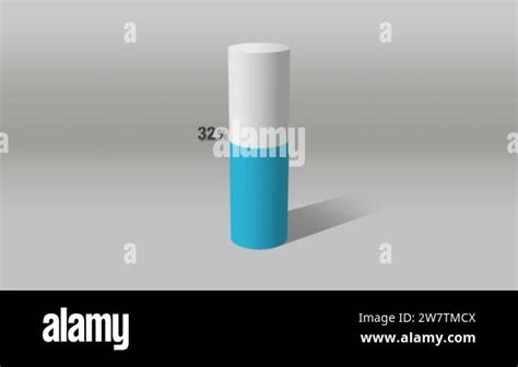 Indicate About 60 Percents Growing 3d Cylinder Circle Bar Chart Stock