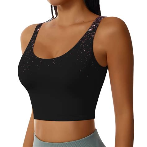 Picia Sparkling Pink Night Sky Sports Bra For Womenpadded Strappy