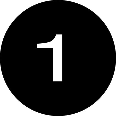 Number 1 Black And White Clipart