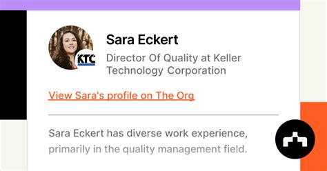 Sara Eckert Director Of Quality At Keller Technology Corporation The Org