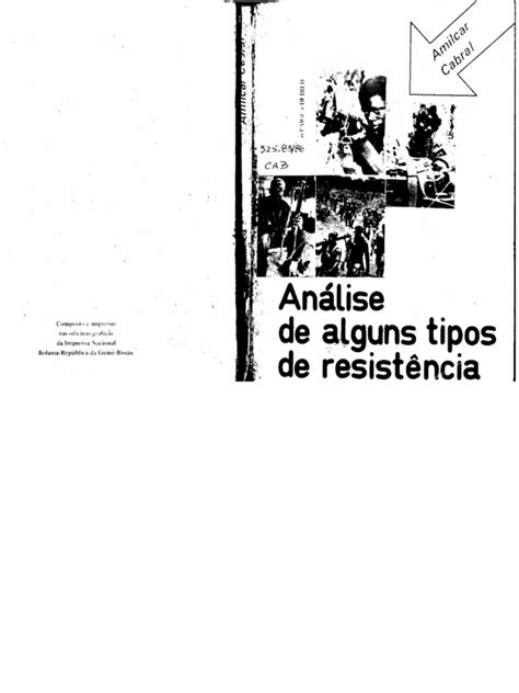 Amílcar Cabral Análise De Alguns Tipos De Resistência Imprensa