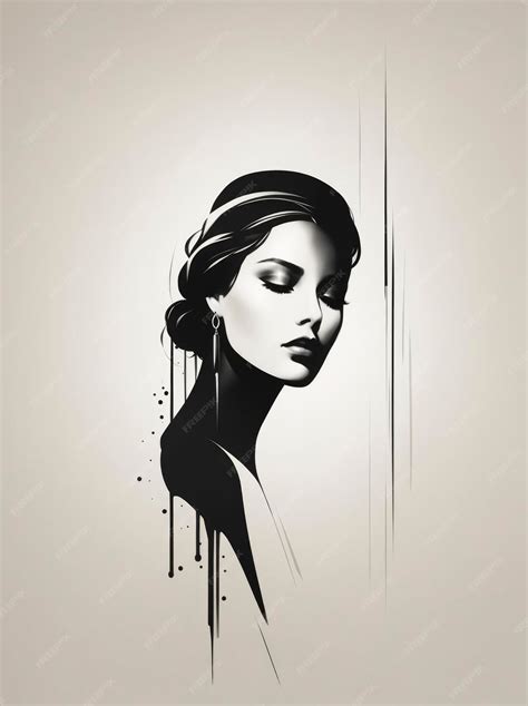 Logotipo De Silueta De Mujer Minimalista Foto Premium