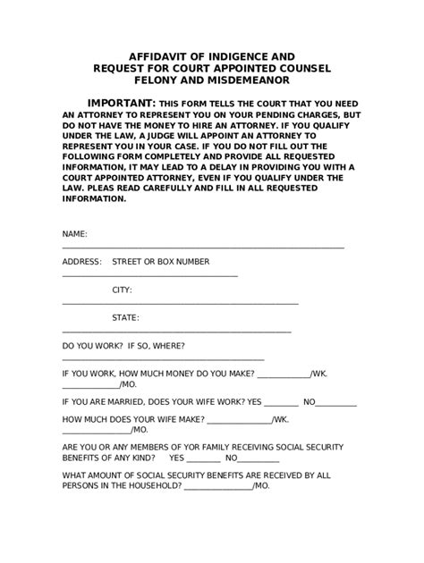 Affidavit Of Indigence And Texas Aandm University Tidc Tamu Doc