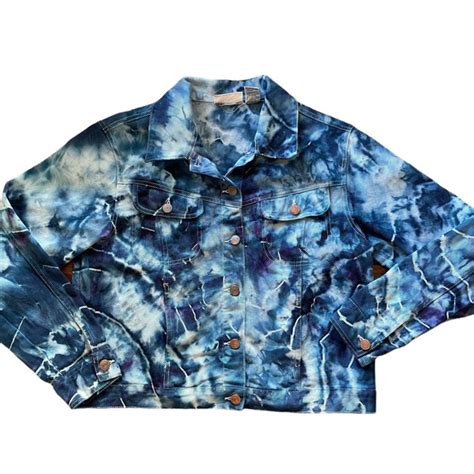 Tie Dye Denim Jacket Etsy