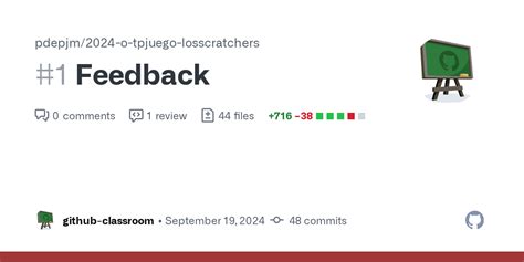 Feedback By Github Classroom Bot · Pull Request 1 · Pdepjm2024 O