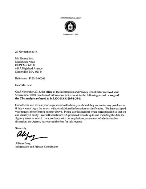 Acknowledgement Letter Documentcloud