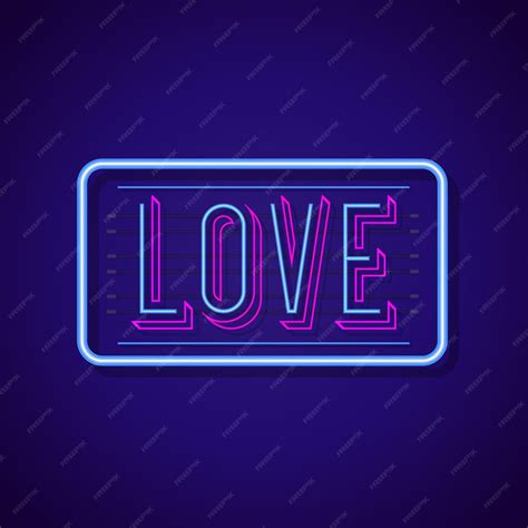 Signo De Amor Estilo Neón Con Marco Colorido Sobre Fondo Cian Para Sex Shop Café Restaurante