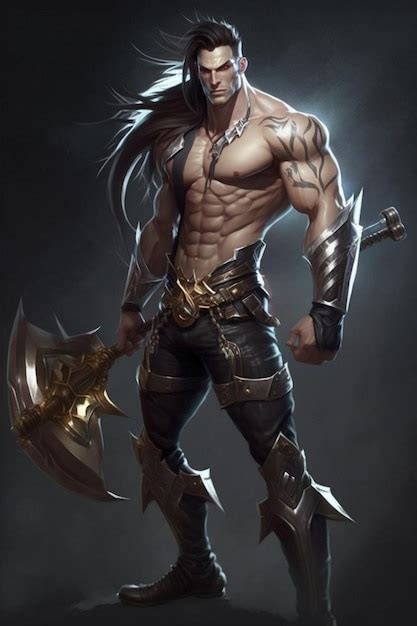 Premium Ai Image A Character With A Big Sword And A Big Sword
