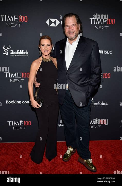 Stephanie Ruhle Left And Marc Benioff Attends The Time100 Next List