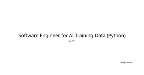 Software Engineer For Ai Training Data Python At G2i Remote R